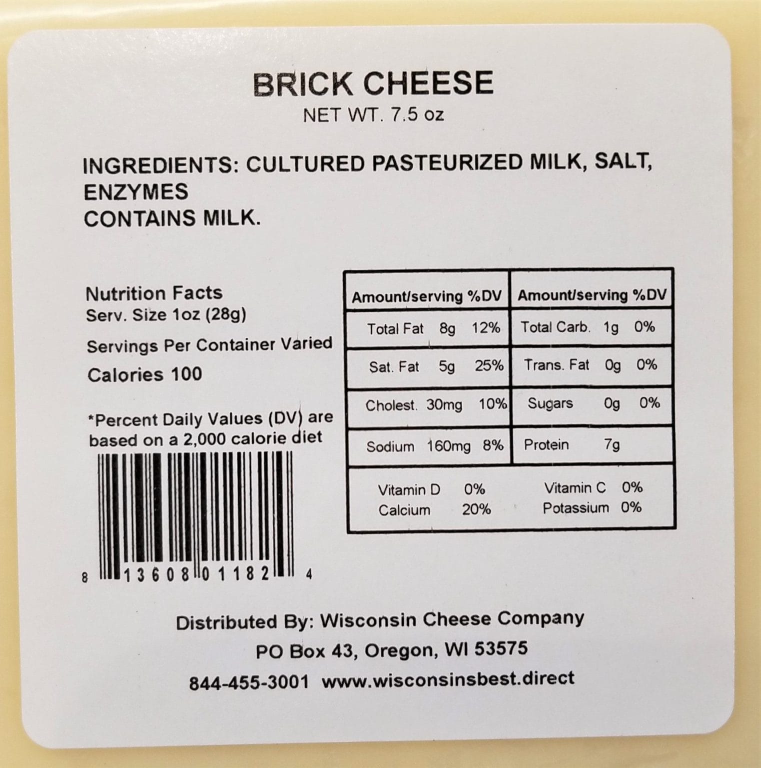 Brick Cheese - Wisconsin Cheese Company